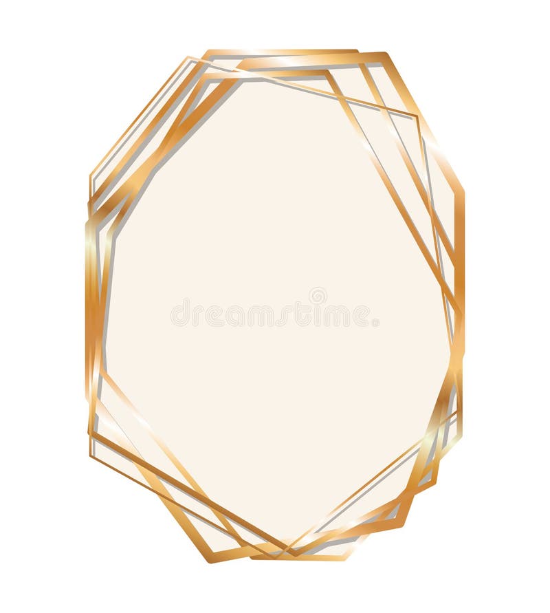 Gold Ornament Frame in Hexagon Shaped Vector Design Stock Vector ...