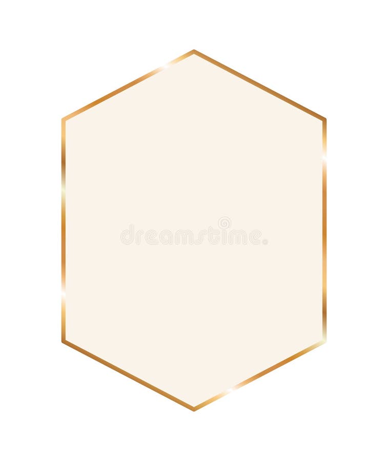 Gold Ornament Frame in Hexagon Shaped Vector Design Stock Vector ...