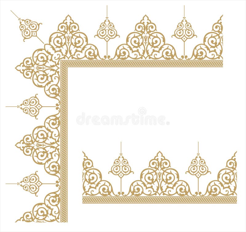 Gold Ornamental Design Pattern on Frame Corner Border, Suitable for ...