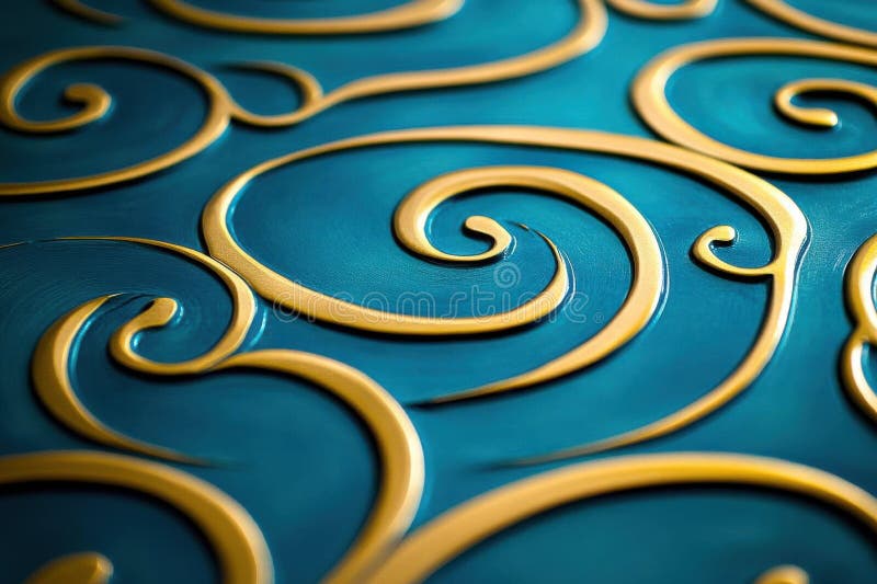 Gold Ornaments on Blue Background Design Adds Classic Elegant Theme ...