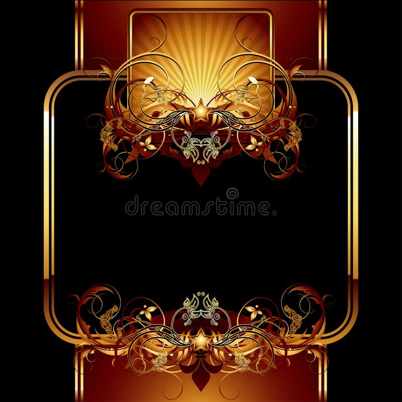 Gold ornate frame stock vector. Illustration of decoration - 15402800