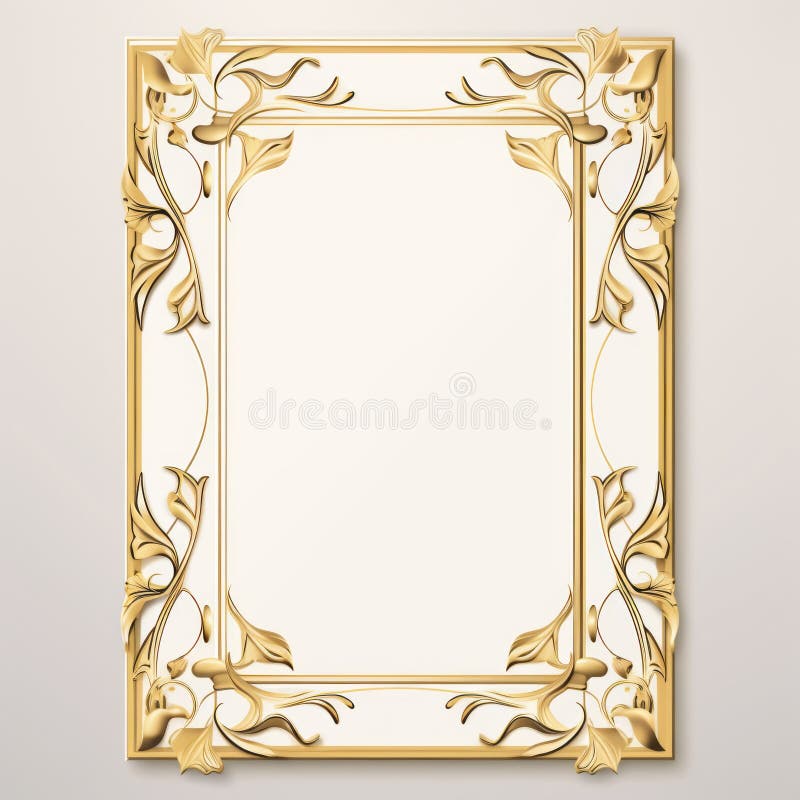 An Ornate White Background with an Ornate Frame Stock Illustration ...