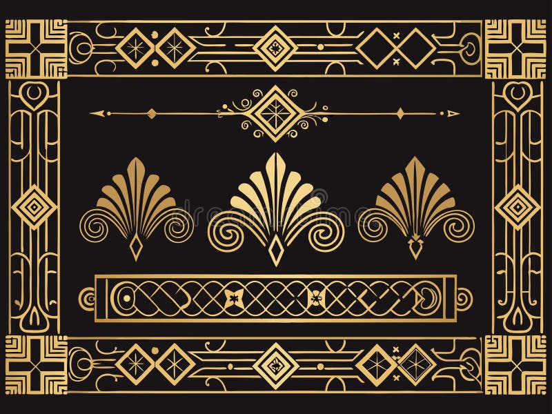 Gold Ornate Vintage Border Pattern Vector Illustration for Book Cover ...