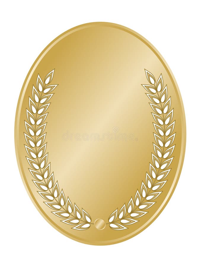 Gold Oval Crest stock vector. Illustration of branches - 6546766
