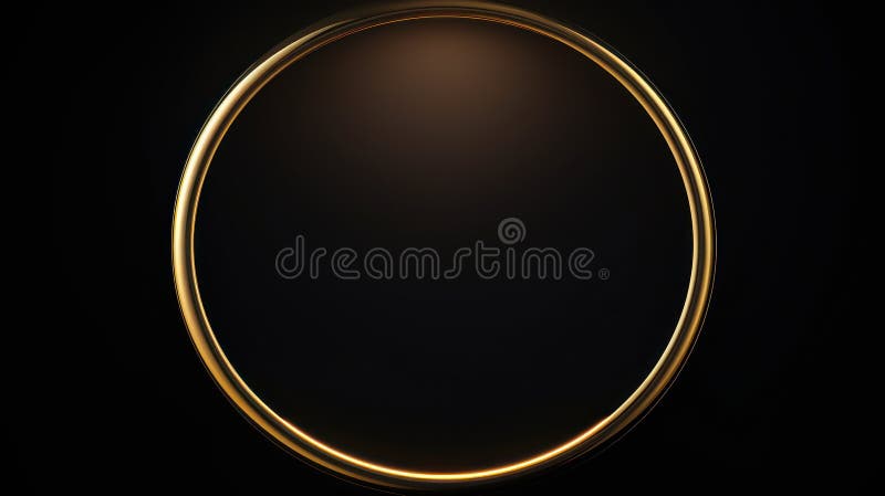 Gold Oval Frame on a Black Background. 3d Rendering, 3d Illustration ...