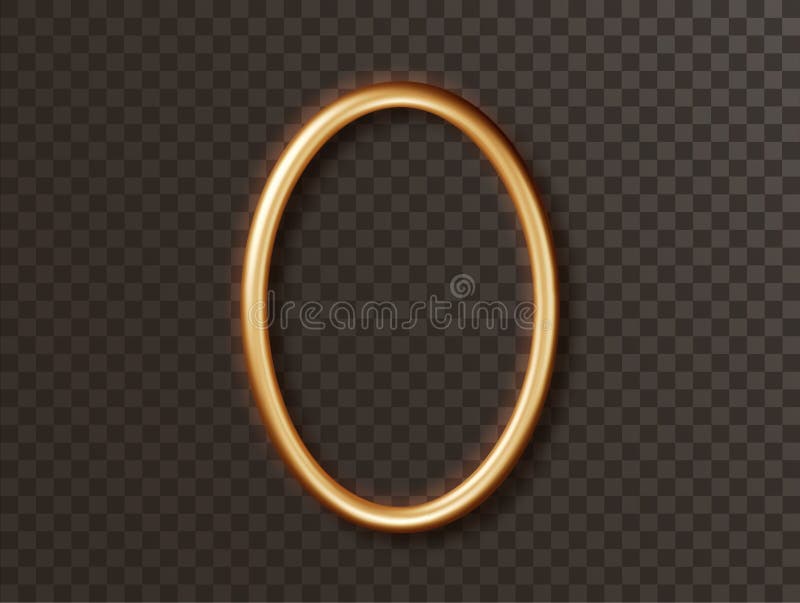 Gold Oval Frame. Gold Metal Banner with Luxury Round Shape with an ...