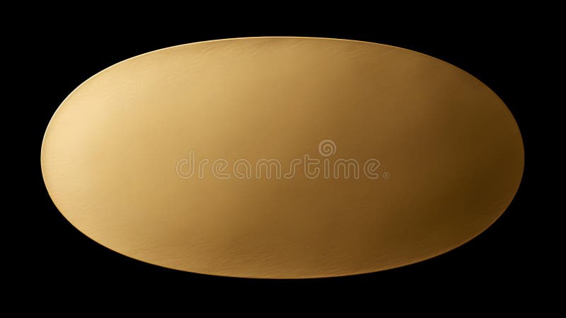 Gold Oval Paper Note on a Black Background. Brainstorming Template with ...