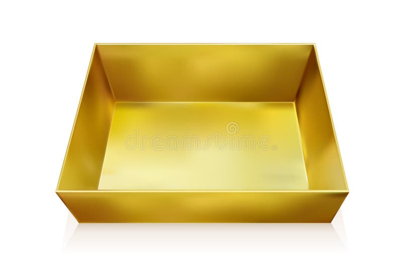 Gold Package for Snacks, Food and Chocolate. Open Box Stock Vector ...