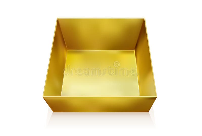 Gold Package for Snacks, Food and Chocolate. Open Box Stock Vector ...