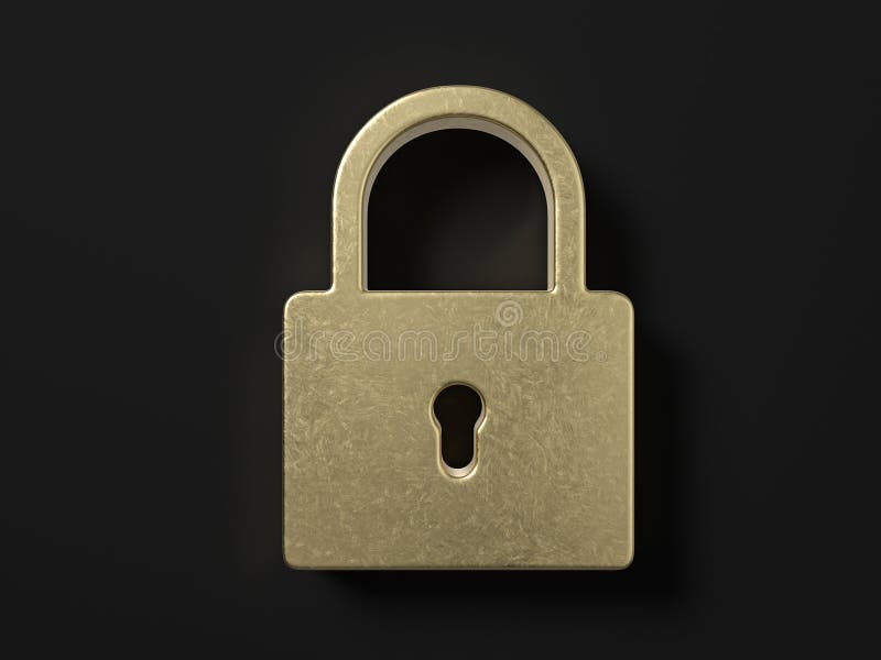 Padlock Symbol and Binary Code on Black Background Stock Illustration ...