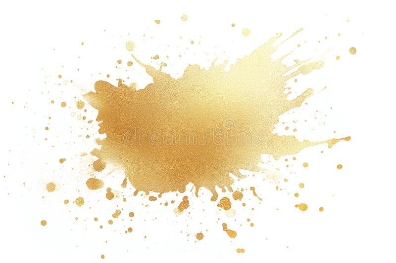 Gold Paint Brush Splash Isolated Stock Illustration - Illustration of ...
