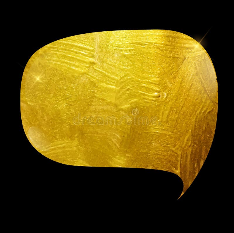 Gold Paint Glittering Textured Speech Bubble Art Illustration. V Stock ...