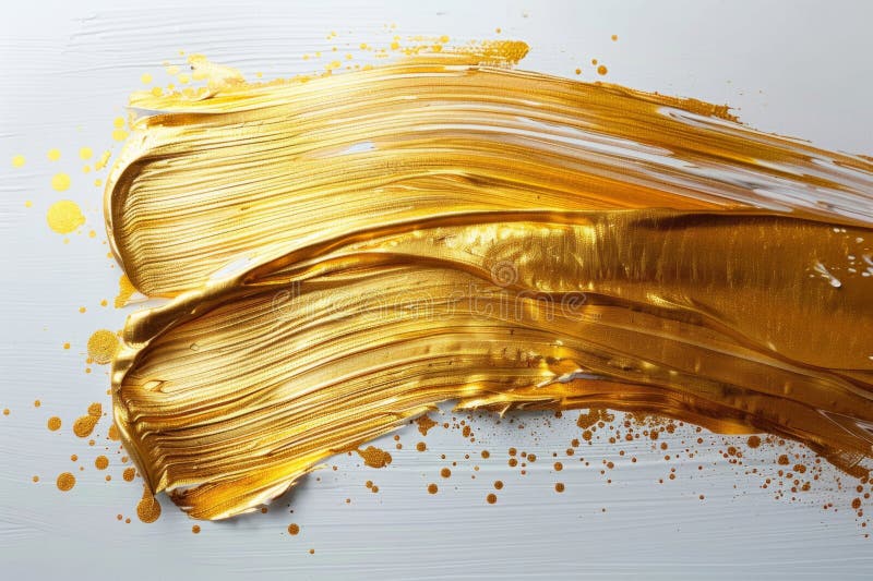 Gold Paint Strokes Creating Abstract Swirling Pattern Stock Image ...