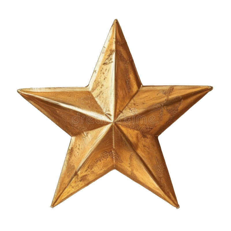 A Gold-Painted Five-Pointed Star with a Rustic Finish Stock Image ...