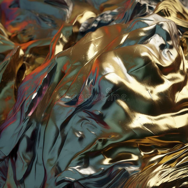 Gold Painted Foil Texture. Created with Generative AI Technology. Stock ...