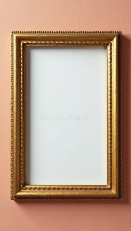 Gold Painted Wooden Picture Frame, Simple Design, Modern, Object Stock ...