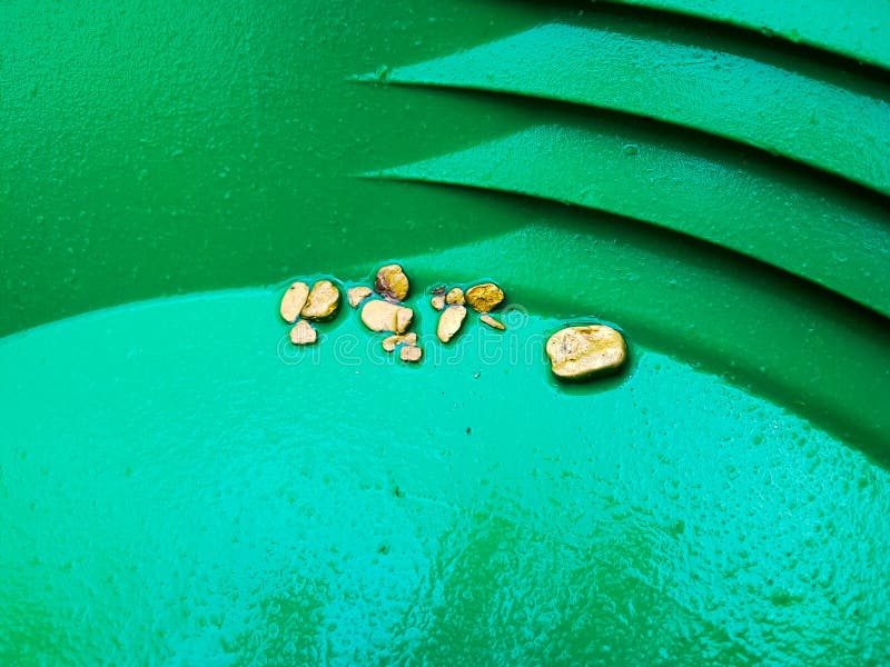 Gold pan with gold stock photo. Image of wash, picking - 152724704