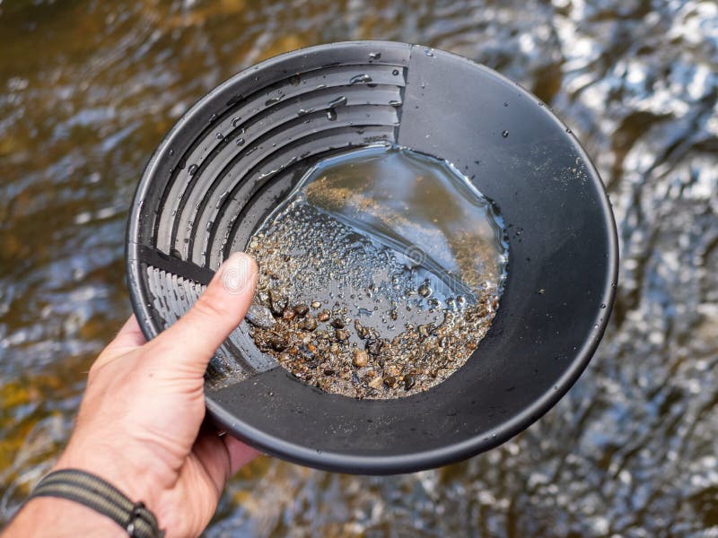 Gold Pan for Panning for Gold Stock Image - Image of panning, hope ...