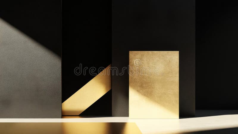 Gold Panel with Black Shadow, and Minimalist Stock Illustration ...