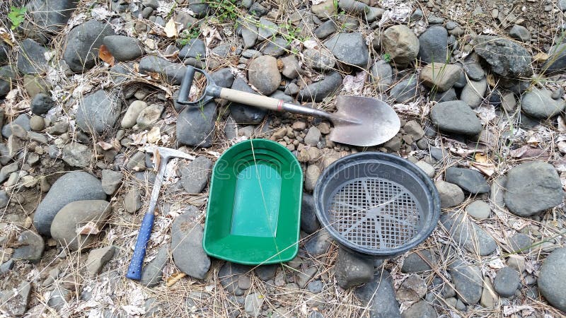 Gold panning stock image. Image of gold, classifier, shovel - 58910369