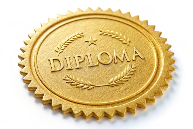 Gold Paper Diploma or Certificate Seal Isolated Stock Illustration ...
