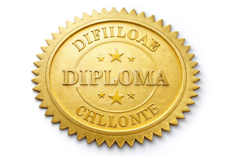Gold Paper Diploma or Certificate Seal Isolated Stock Illustration ...