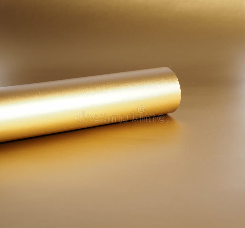 Gold Paper Rolled Up in a Tube, in a Circle, Abstract Background for ...
