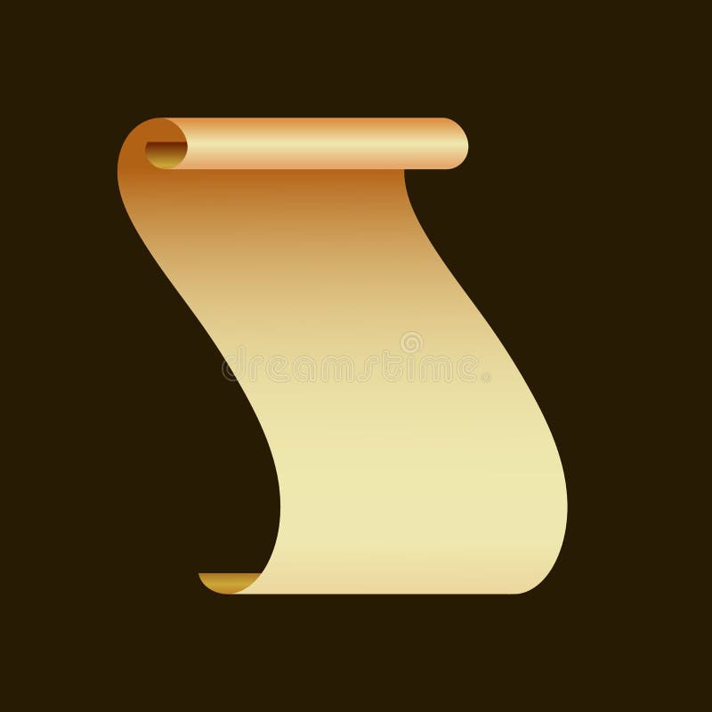 Gold paper scroll stock vector. Illustration of ancient - 84847340