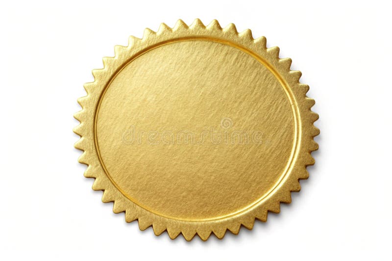 Gold Paper Seal Label with Clipping Path Stock Illustration ...