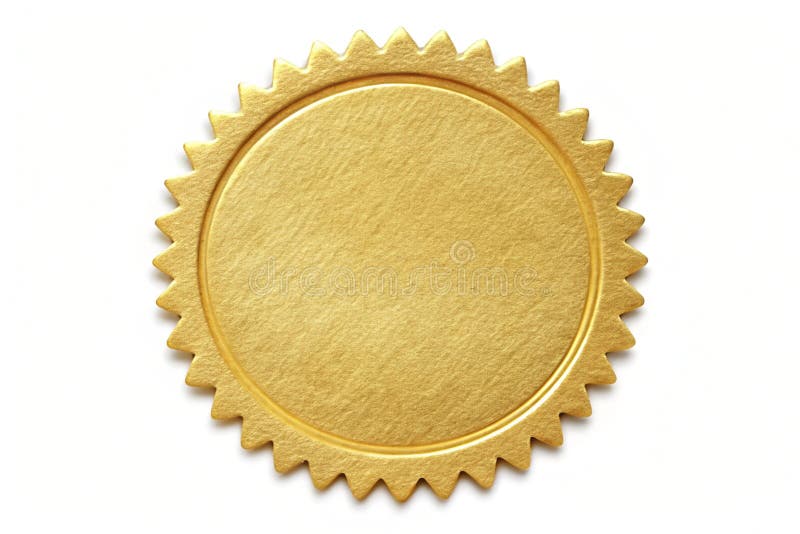 Gold Paper Seal Label with Clipping Path Stock Illustration ...