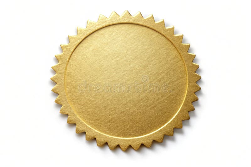 Gold Paper Seal Label with Isolated Clipping Path Stock Illustration ...