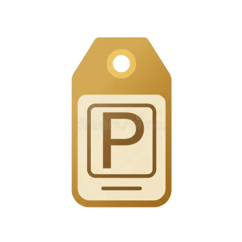 Gold Parking Permit Tag stock illustration. Illustration of simple ...