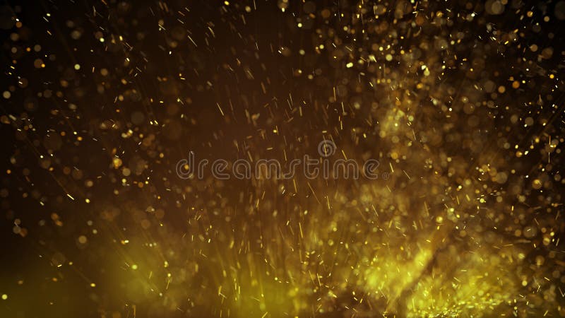 Gold Particles Abstract Background Rendered with DOF and Motion Stock ...