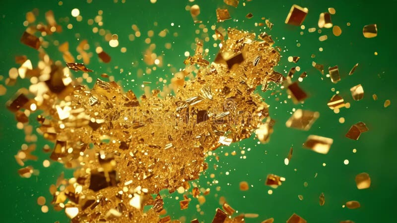 Gold Particles Exploding on Green Screen Background Stock Footage ...