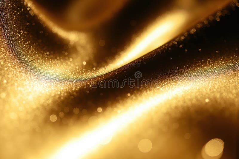 Abstract Golden Particle Wave Motion, AI-generated Stock Illustration - Illustration of ...