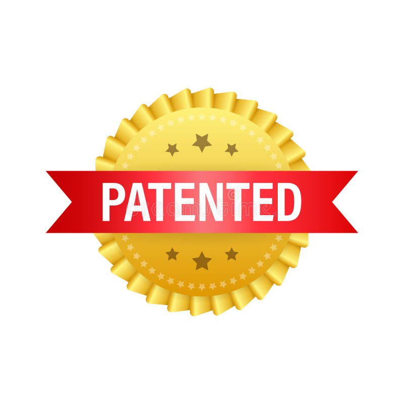 Red Patented Label on a White Background. Patent Banner Badge. Patented ...