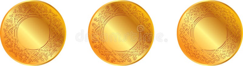 Gold pattern medal stock vector. Illustration of icon - 36127908