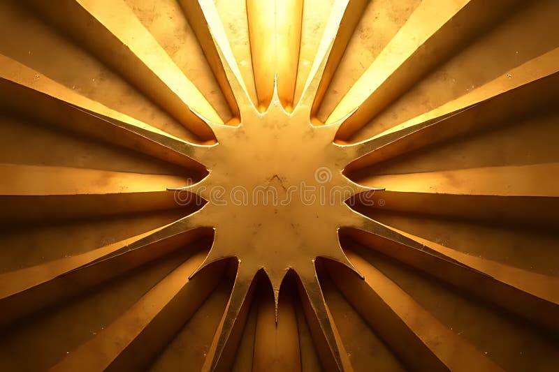 Gold Pattern with Starburst Design Emanating from Center, Catching the ...
