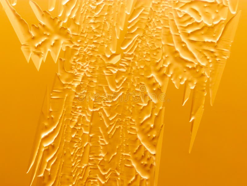 Gold Patterns from Frost on Glass As a Background Stock Image - Image ...