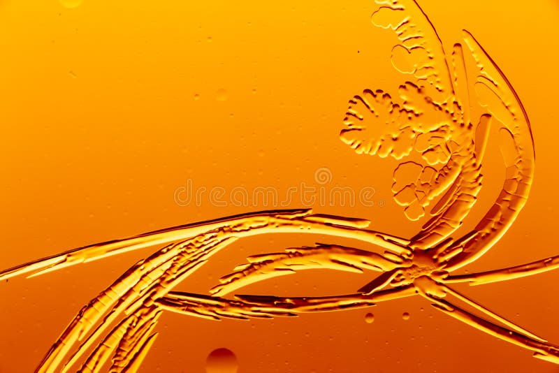 Gold Patterns from Frost on Glass As a Background. Stock Image - Image ...