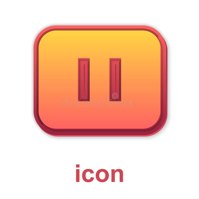 Set Pause Button Icon Isolated on Blue and White, Black Background ...