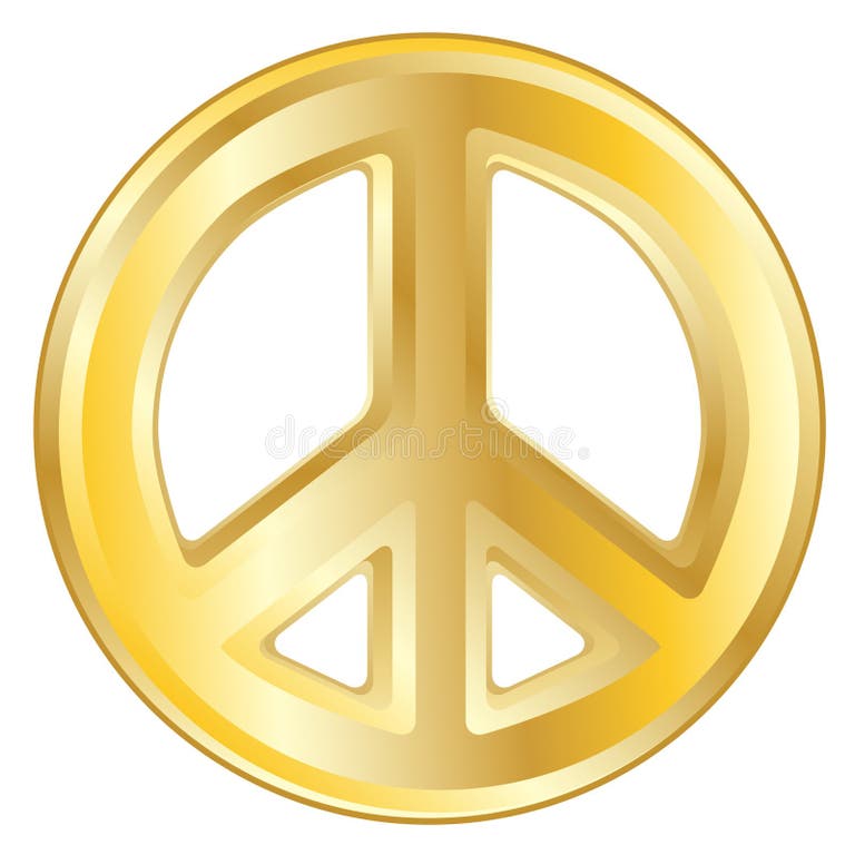 Gold Peace Sign stock vector. Illustration of love, element - 7992319