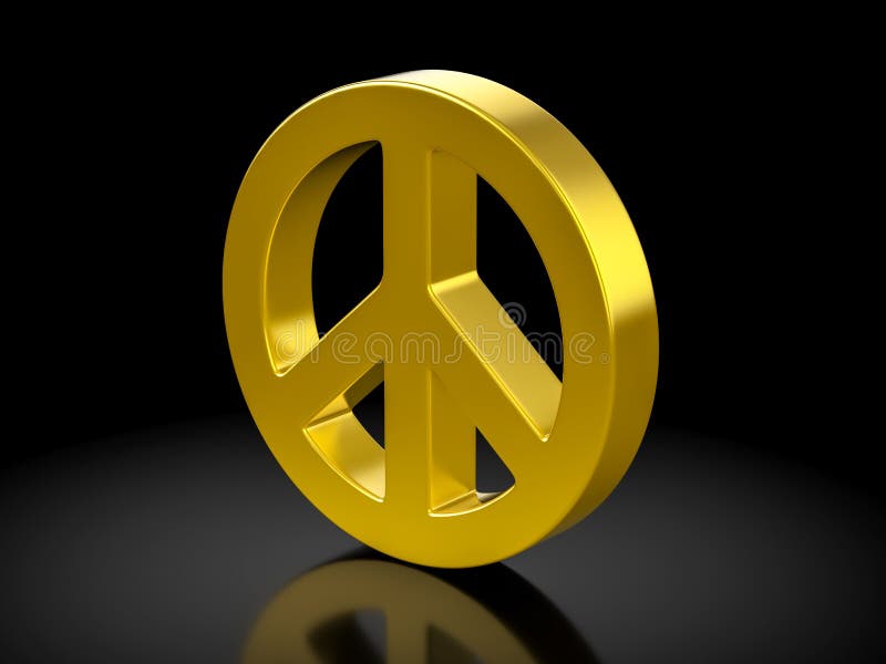 Gold Peace Sign stock vector. Illustration of love, element - 7992319