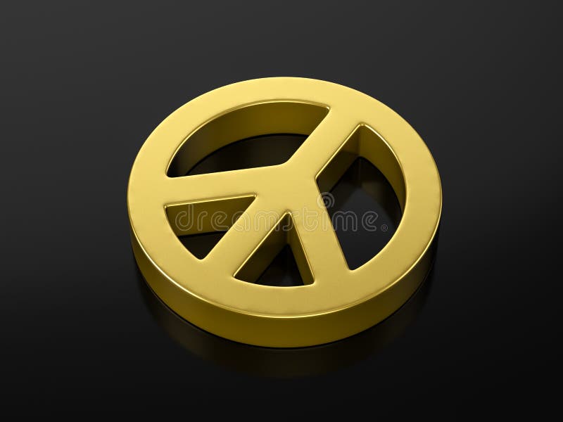 Gold Peace Symbol stock illustration. Illustration of shinny - 157809486