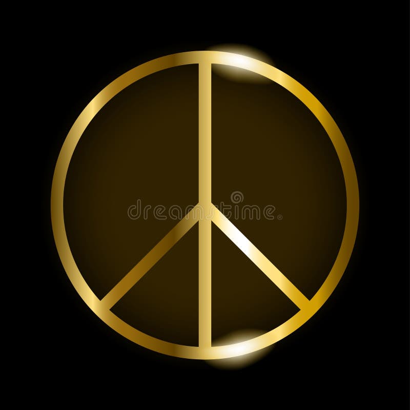 Gold Peace Sign stock vector. Illustration of love, element - 7992319