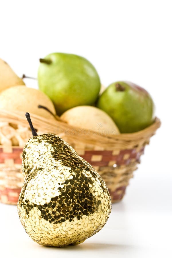 Gold pear stock image. Image of metallic, organic, juicy - 7488241