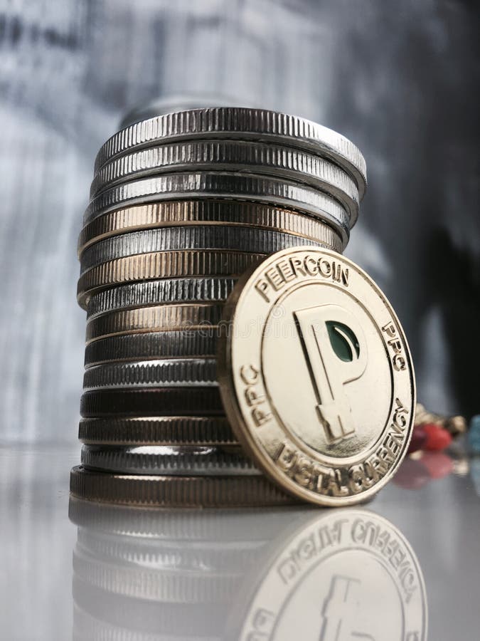 Gold peercoin coin stock image. Image of peercoin, currency - 94130361