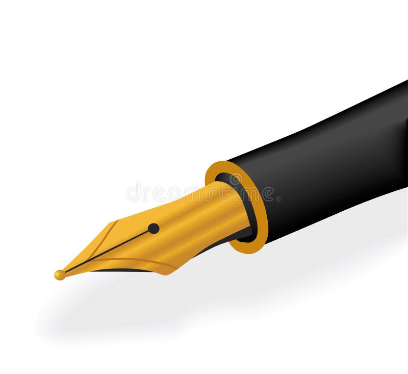 Pen head stock illustration. Illustration of gold, type - 458479