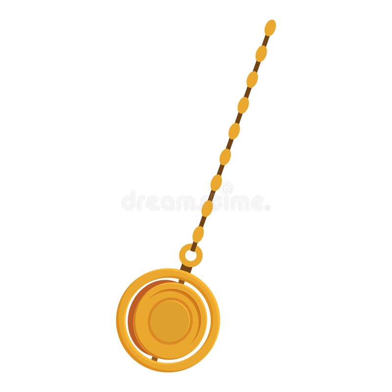 Gold Pendulum Hanging on Chain Swinging Back and Forth Stock Vector ...
