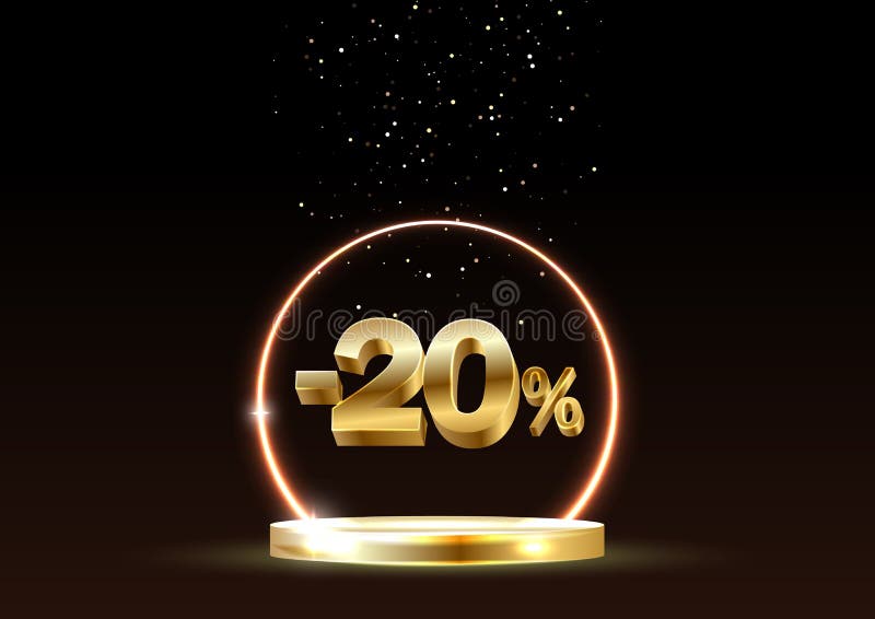 Gold 20 Percent on the Podium. Vector Stock Illustration - Illustration ...
